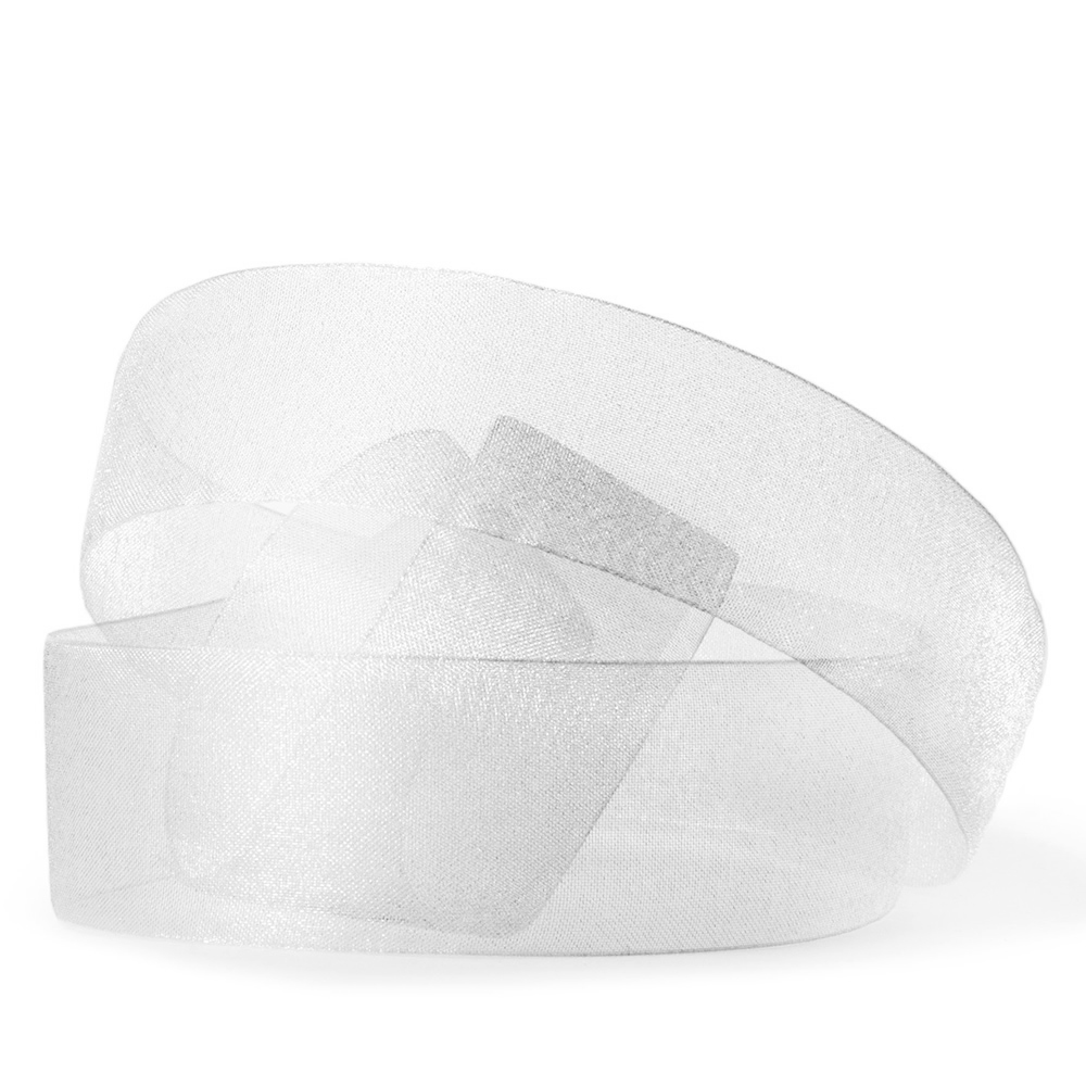 Organzaband Chiffon, weiss, 40mm breit, 50 Meter | Ingrid Bänder