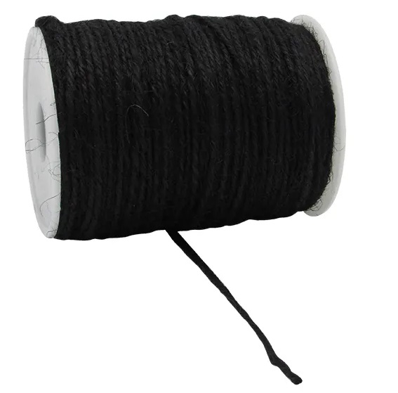 JUTE-Kordel, schwarz: 2 mm breit / 100 Meter | Ingrid Bänder